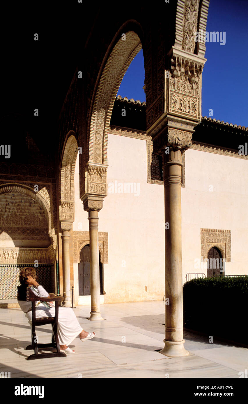 Spain, Andalusia, Granada, the Alhambra, inside view of the Nasrides ...