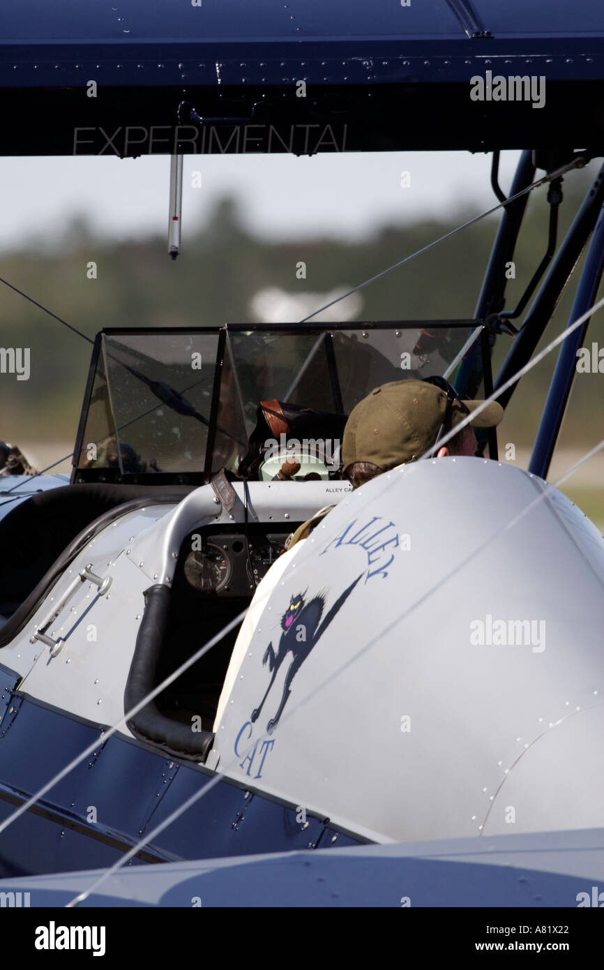 Grumman G164 Biplane piloted by Robby Grice performs at the Slidell Air ...