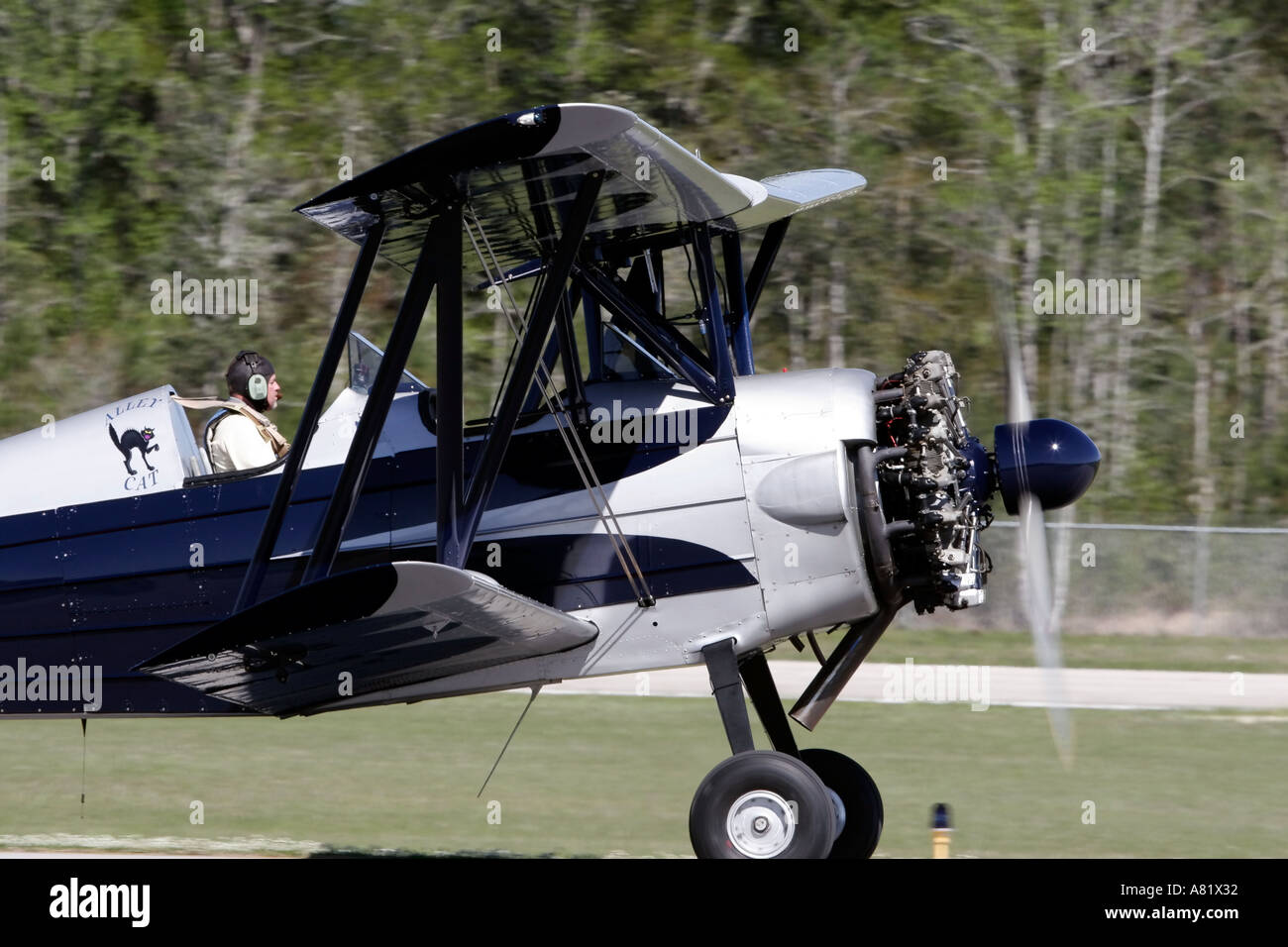 Grumman G164 Biplane piloted by Robby Grice performs at the Slidell Air ...