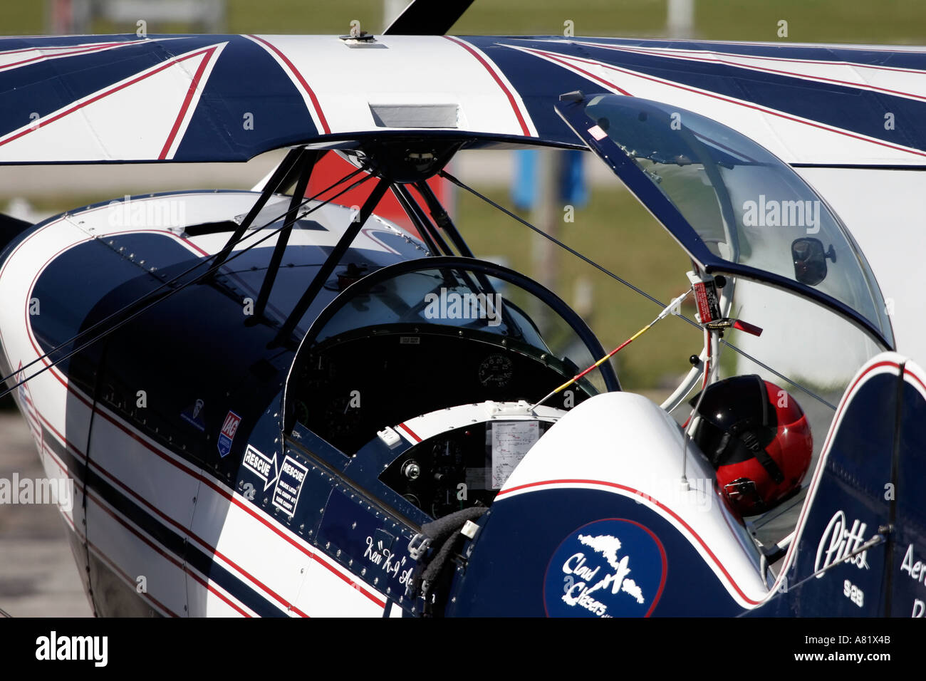 Cockpit of a Pitts S 2B Aerobatic Biplane Stock Photo - Alamy