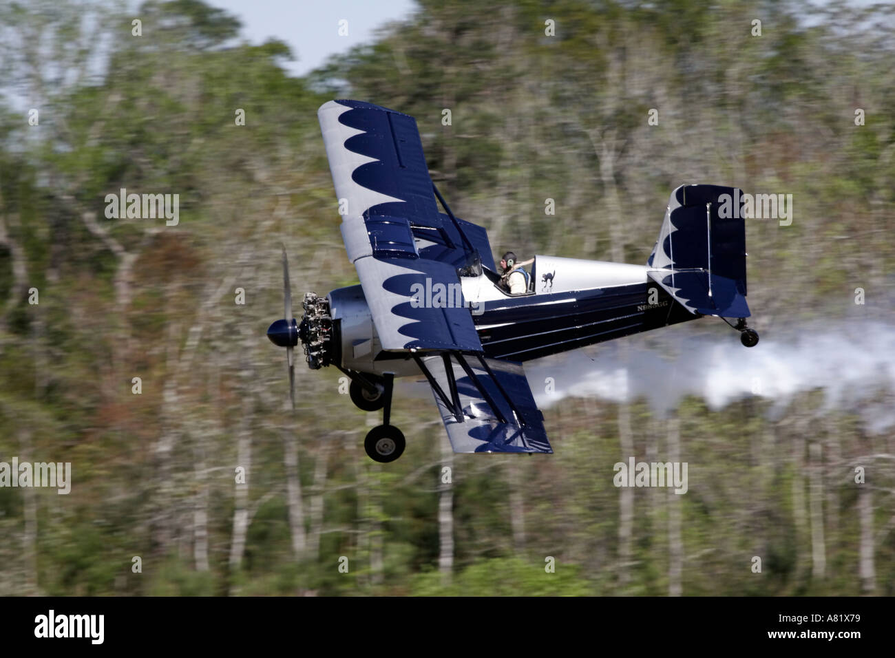 Grumman G164 Biplane piloted by Robby Grice performs at the Slidell Air ...