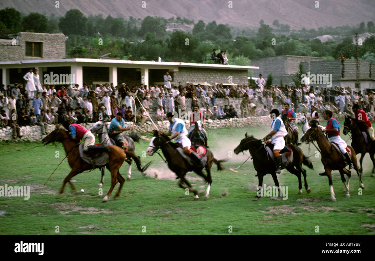Pakistan Azad Kashmir Gilgit sport polo game in progress Stock Photo ...