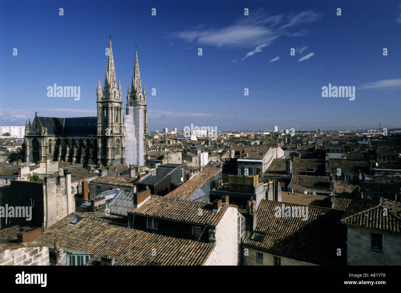 France, Gironde, Bordeaux, Chartrons church on top of the Chartrons ...