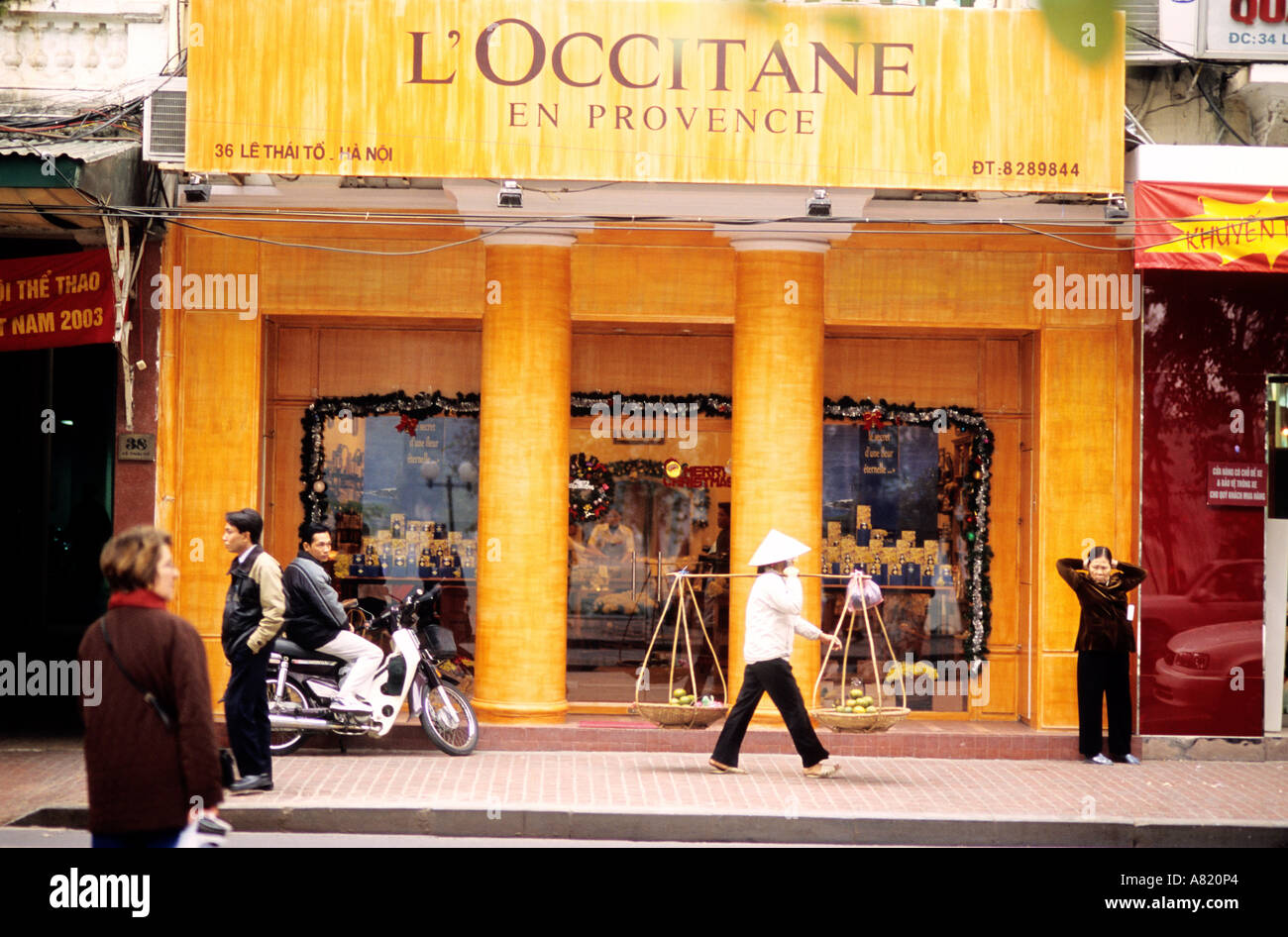 Vietnam, Hanoi, a french shopsign on the Thai To Stock Photo - Alamy
