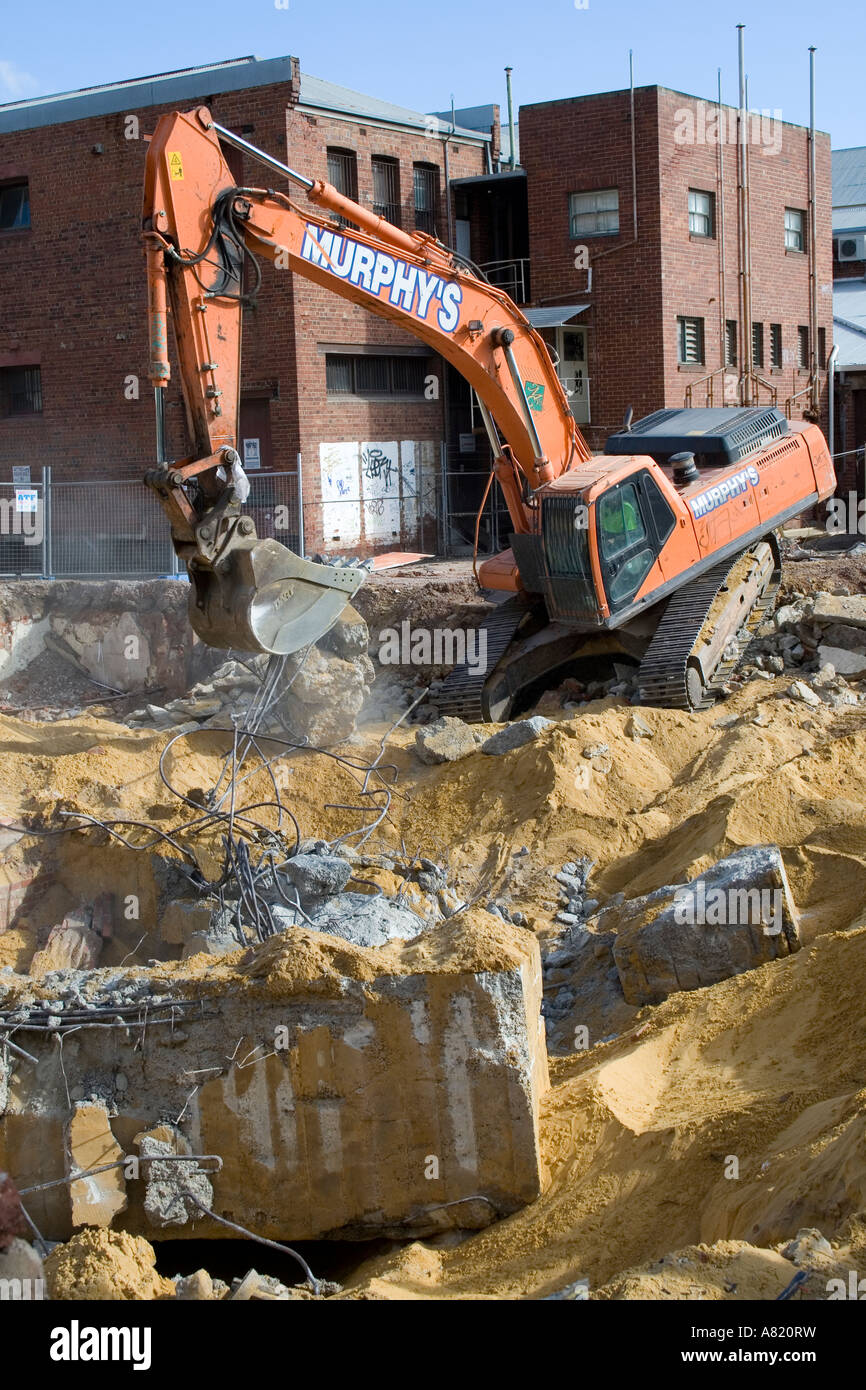 Digger at Construction Site Stock Photo - Alamy