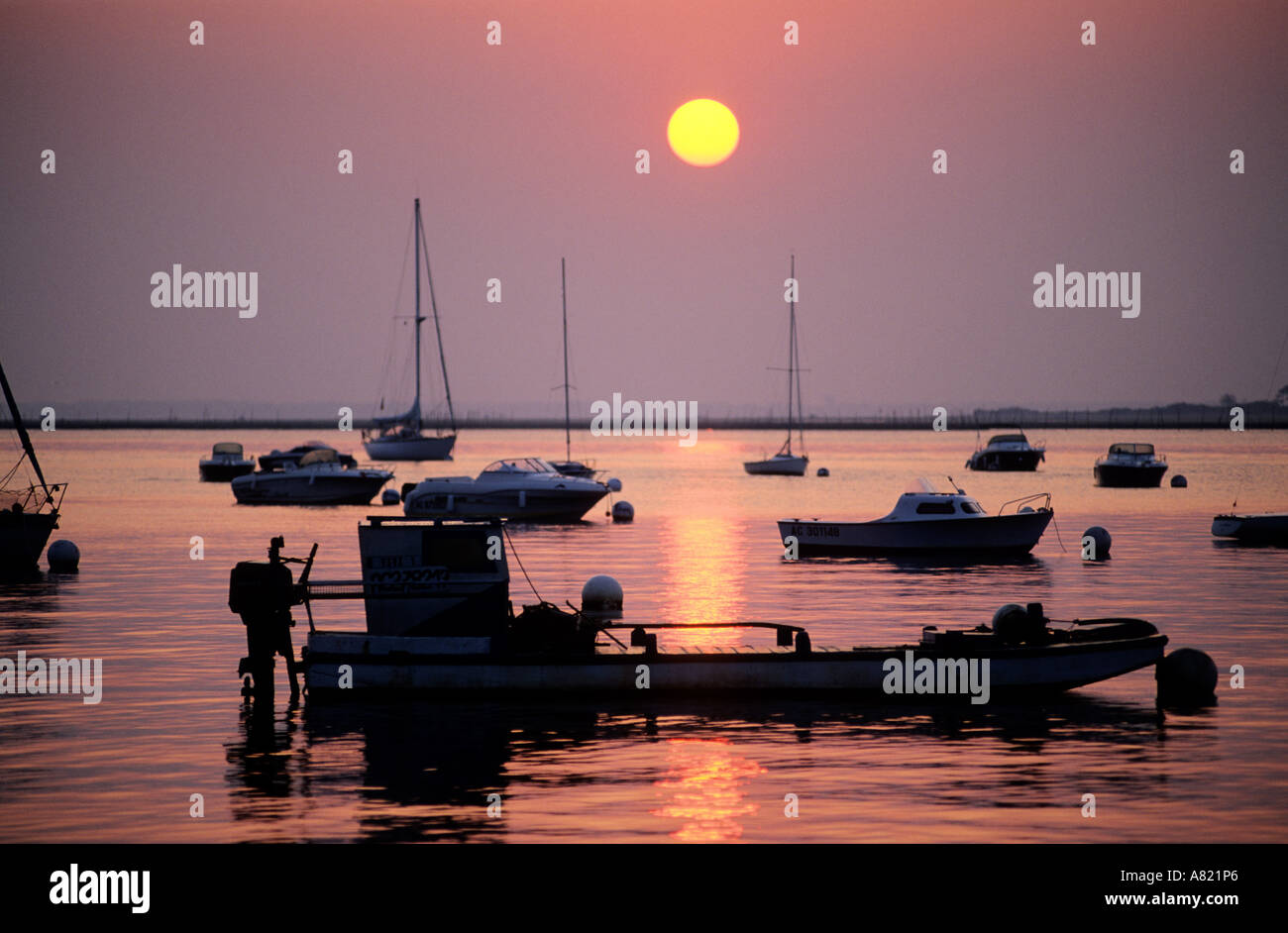 France, Gironde, Arcachon Basin, pinasse, a traditional boat Stock ...