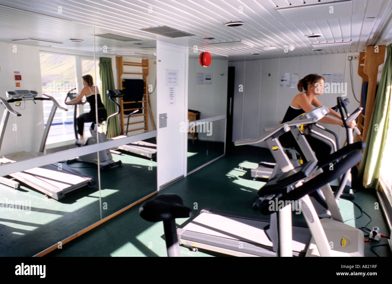 Norway, fitness center on Princess Danae cruise ship Stock Photo - Alamy