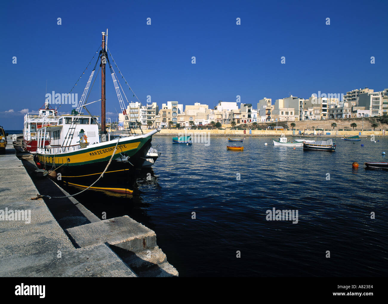 Bugibba harbour, Malta Stock Photo - Alamy