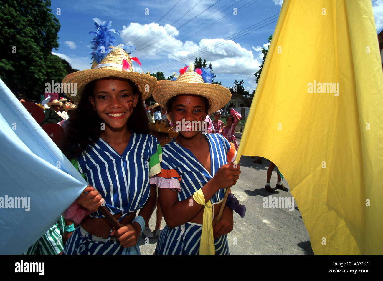 Cuba, Santiago de Cuba, parade during the Children Carnival Stock Photo ...