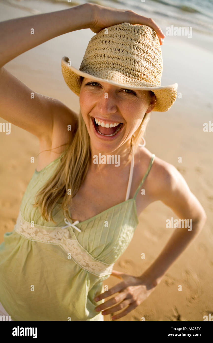 A woman at the beach Stock Photo - Alamy