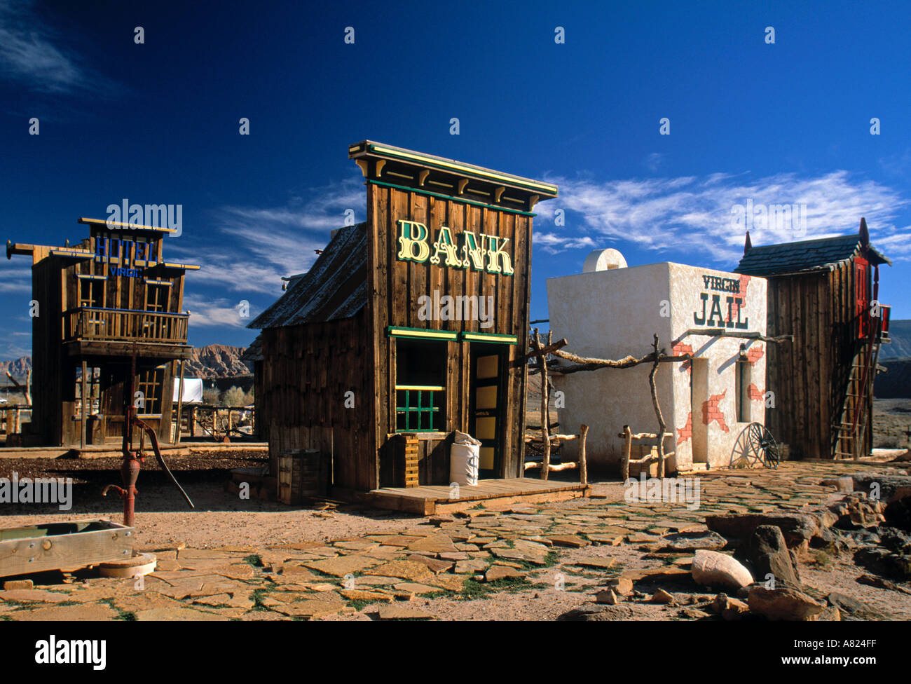 Mock Western town, Virgin, Utah, USA Stock Photo - Alamy