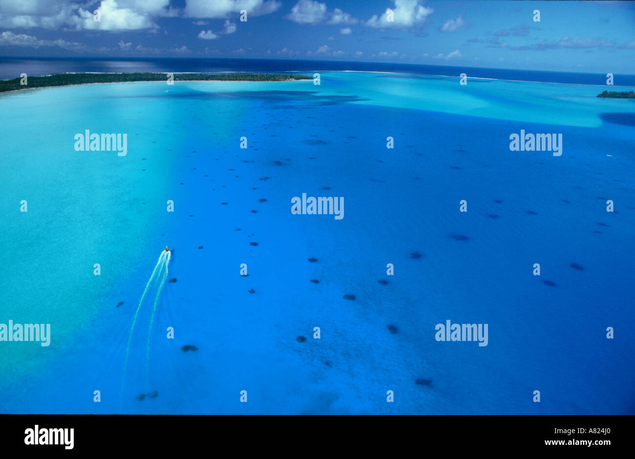 France, French Polynesia, Bora-Bora lagoon (aerial view Stock Photo - Alamy