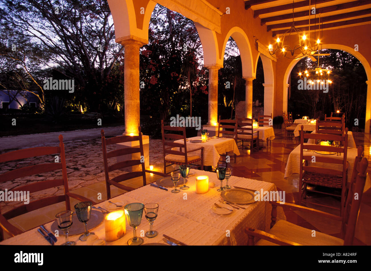 Mexico, Yucatan State, near Merida, luxurious hacienda San José del ...