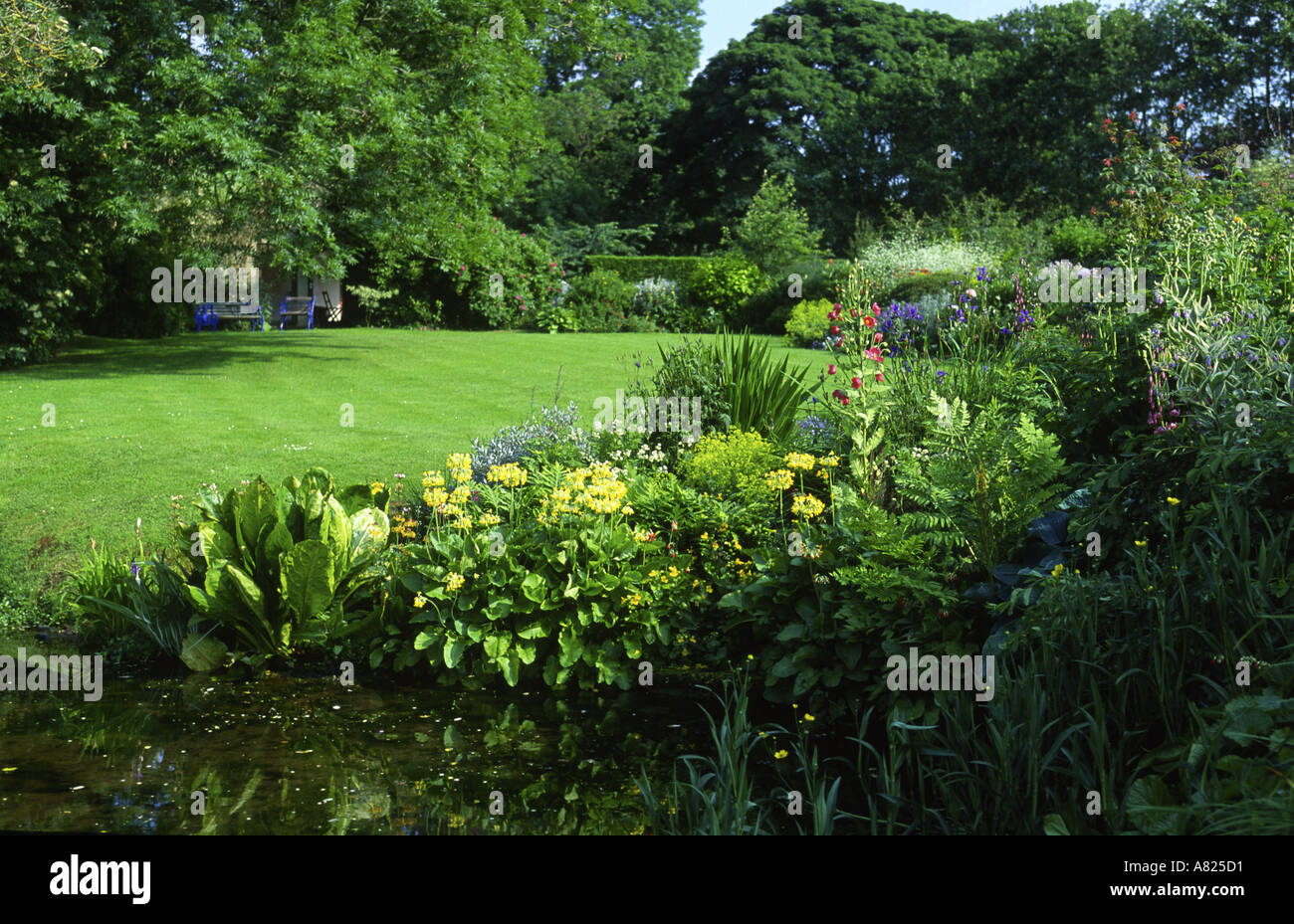 Well planted garden pond with lawn The Mill House Sebergham Cumbria ...