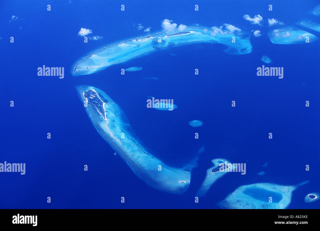 Maldives, Meemu atoll (aerial view Stock Photo - Alamy