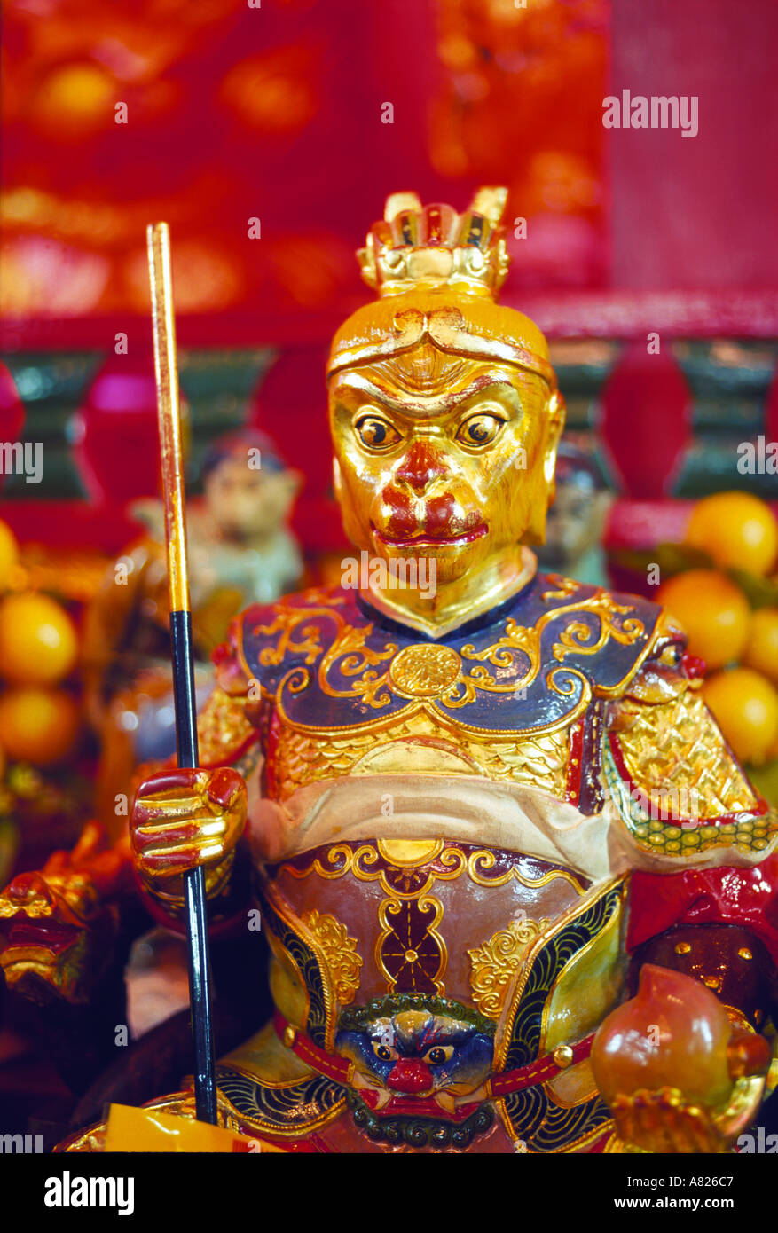 Monkey god in Yaumatei temple complex Hong Kong china Stock Photo - Alamy