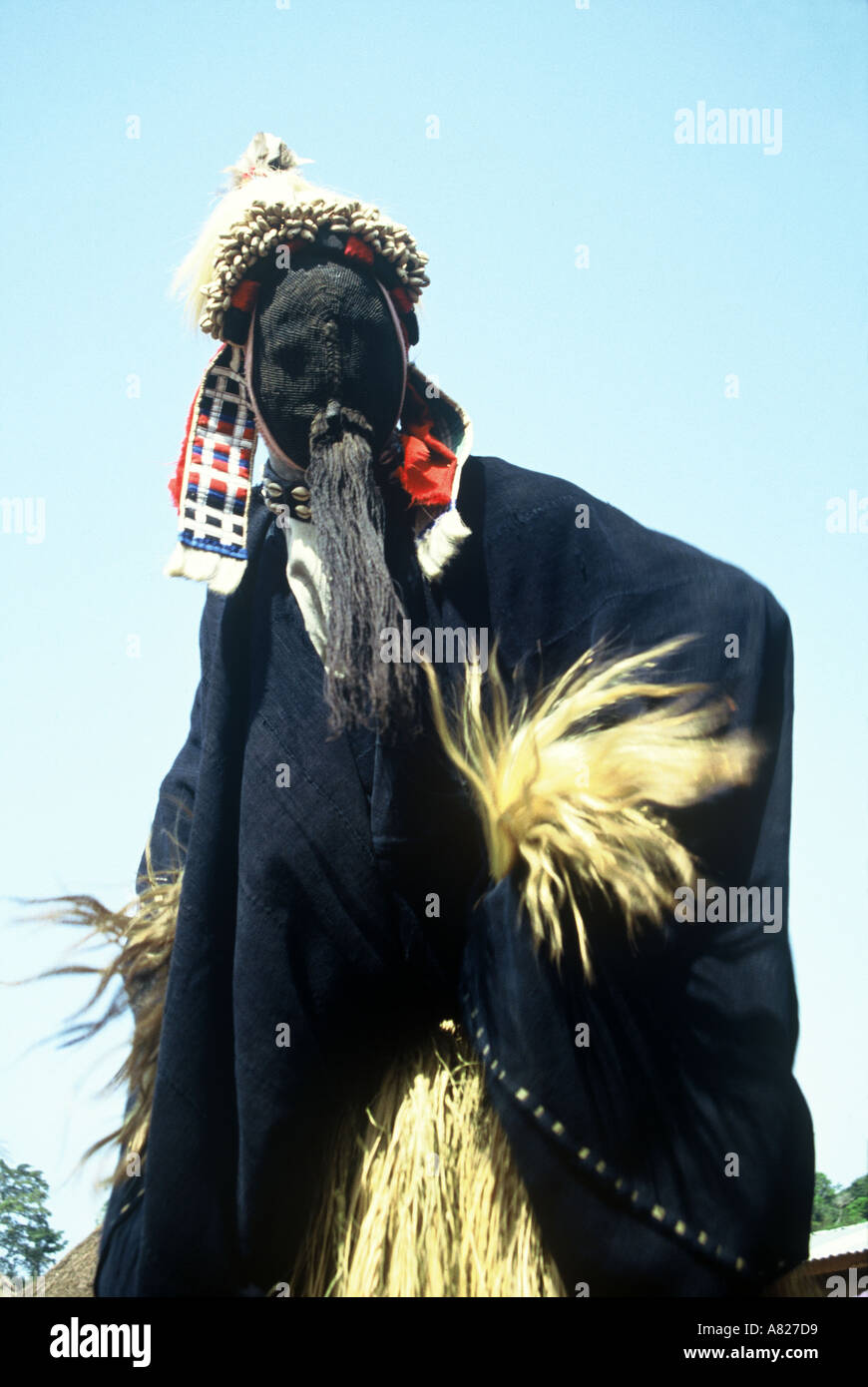 Masked Stilt Dancer Zaala Village Ivory Coast Cote D Ivoire West Africa ...