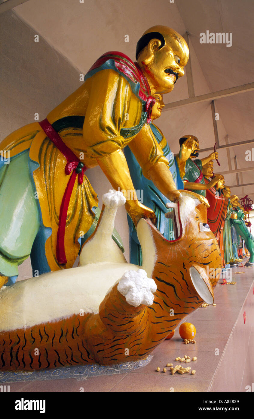 LO Han god statues in 10000 Buddha temple in Shatin Hong Kong Canton ...