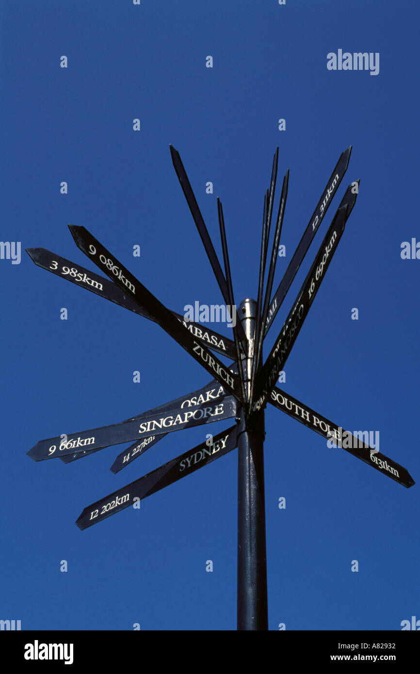 South Africa, Cape Town, Victoria and Alfred waterfront, signpost Stock ...
