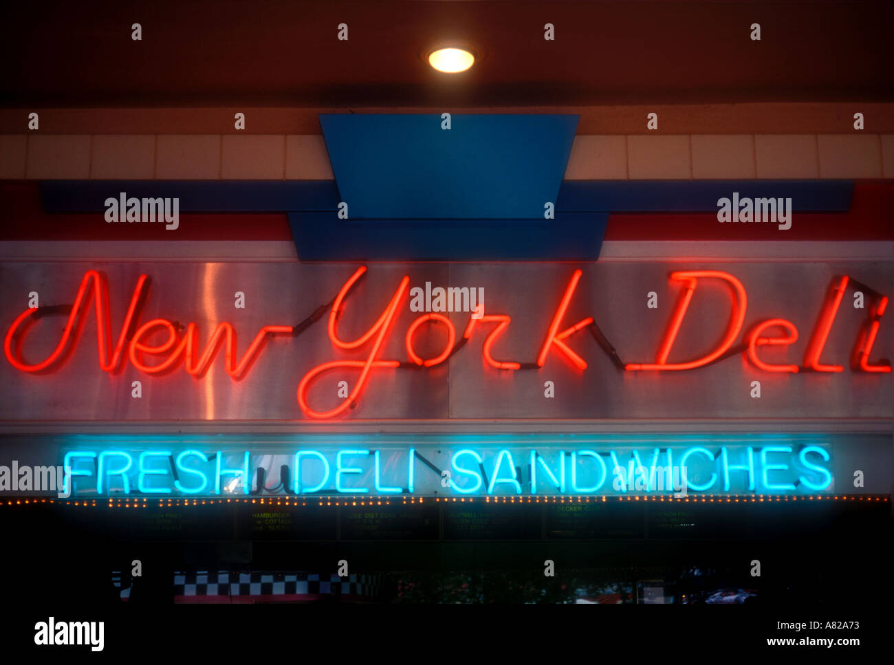 New York Deli Neon Sign USA Stock Photo - Alamy