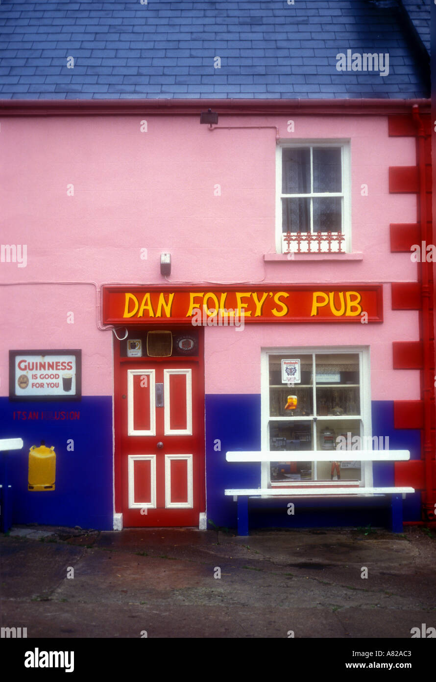 The facade of Dan Foleys Pub Annascaul Southern Ireland Stock Photo - Alamy