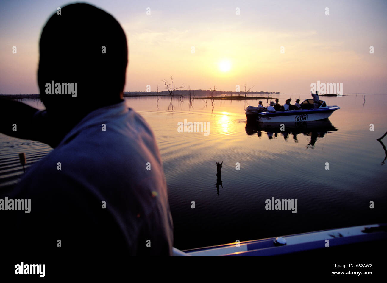 Zimbabwe, lake Kariba, ride on a boat Stock Photo - Alamy
