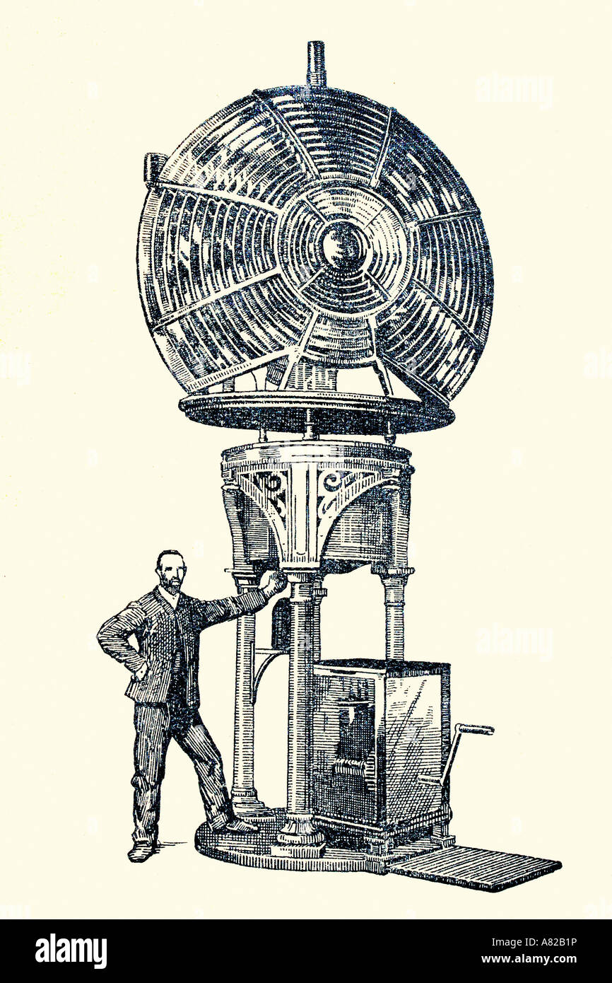Lighthouse lens. Antique illustration. 1933 Stock Photo - Alamy