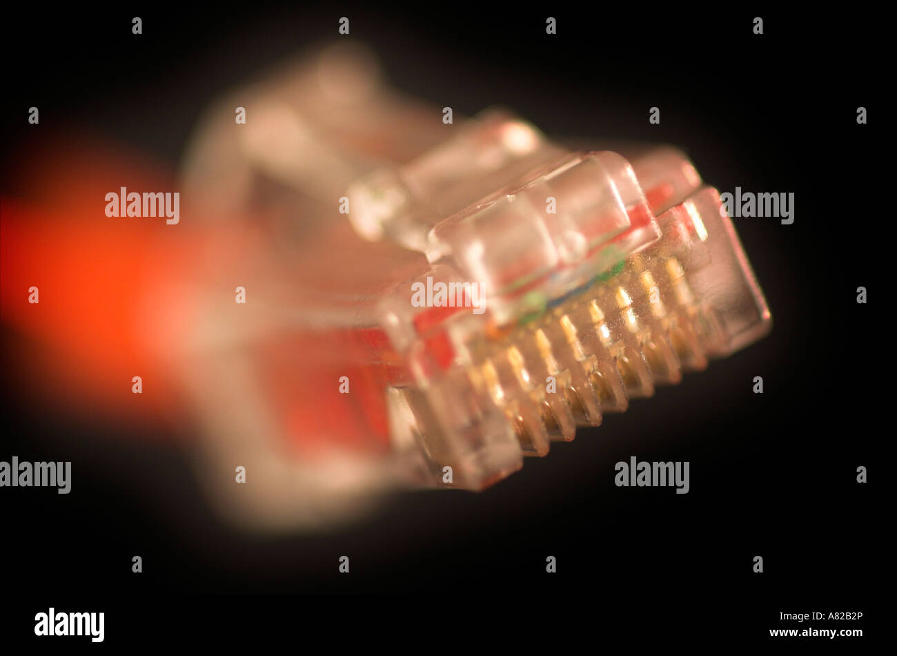 Network cable end connection Stock Photo - Alamy