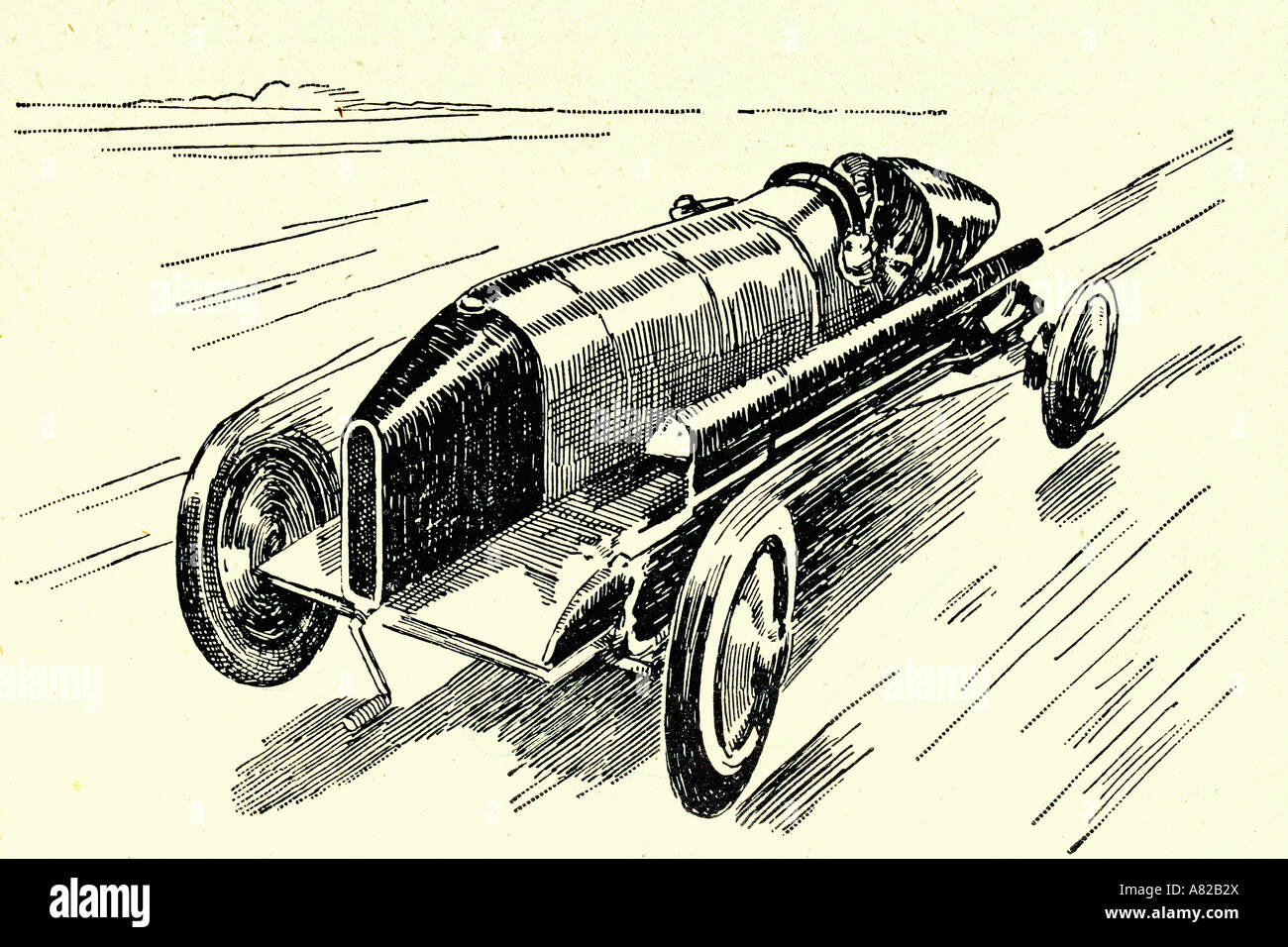 Racing car. 1918. Antique illustration. 1933 Stock Photo - Alamy