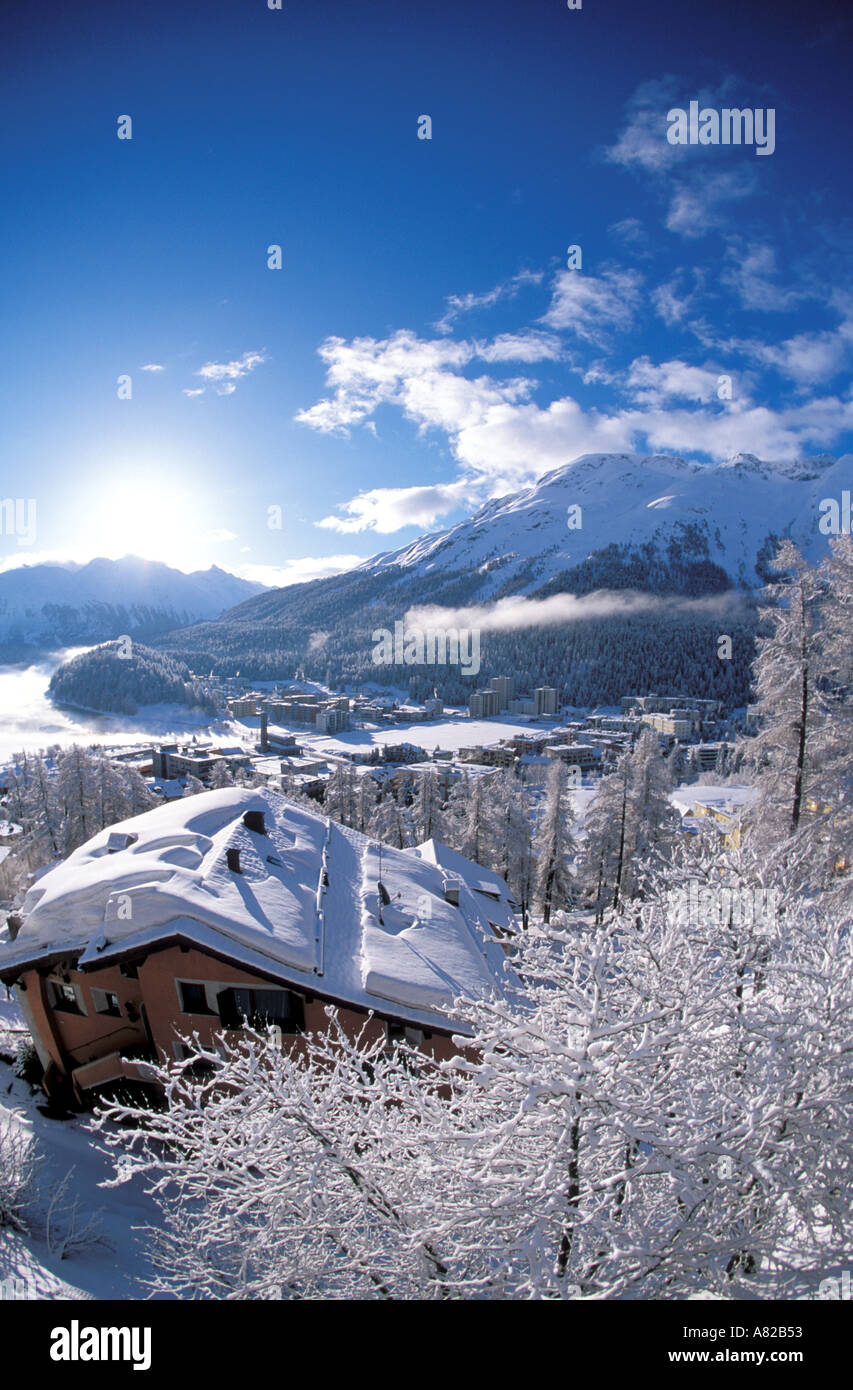 View over St. Moritz Switzerland Stock Photo - Alamy