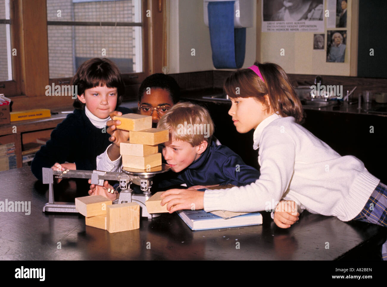 Students doing a grade school science experiment. St. Paul, Minnesota ...