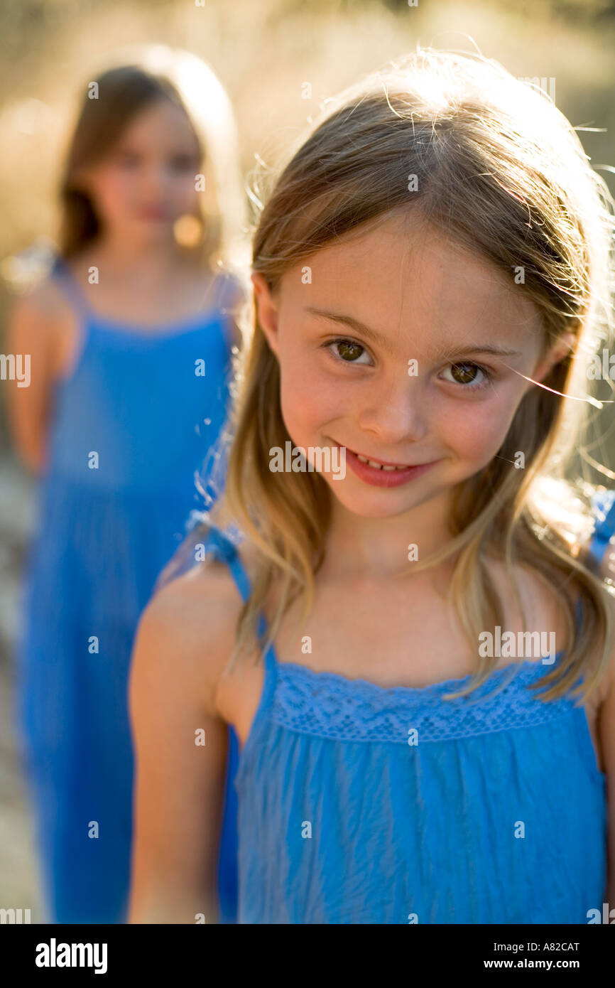 Two girls outdoors Stock Photo - Alamy