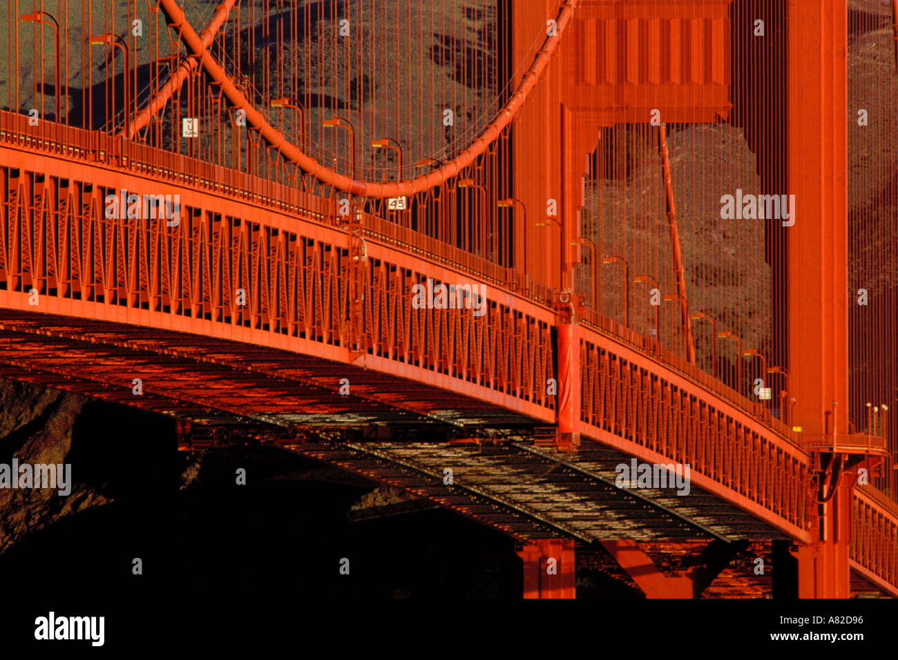 California, San Francisco, Golden Gate Bridge roadway Stock Photo - Alamy