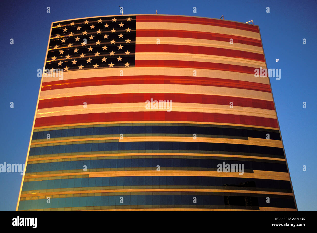 Flags, American Flag on office building Stock Photo - Alamy