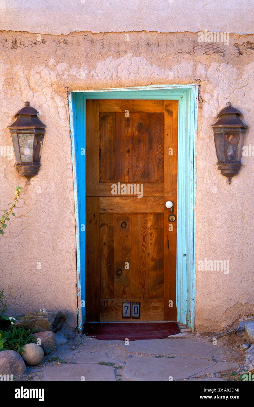 Door and porch lights Rancho de Taos New Mexico Stock Photo - Alamy