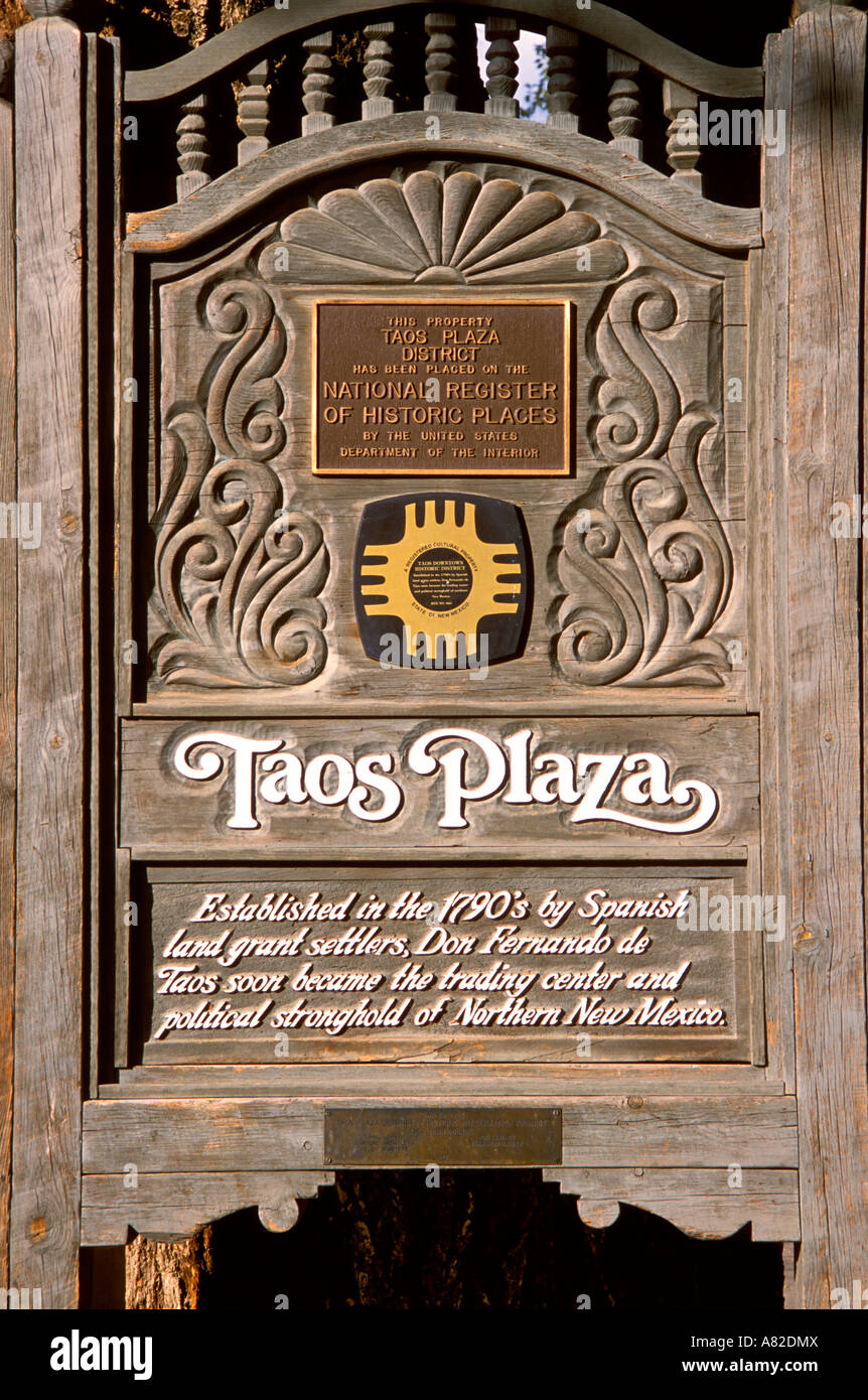 Taos Plaza sign and national register of historic places plaque Taos ...