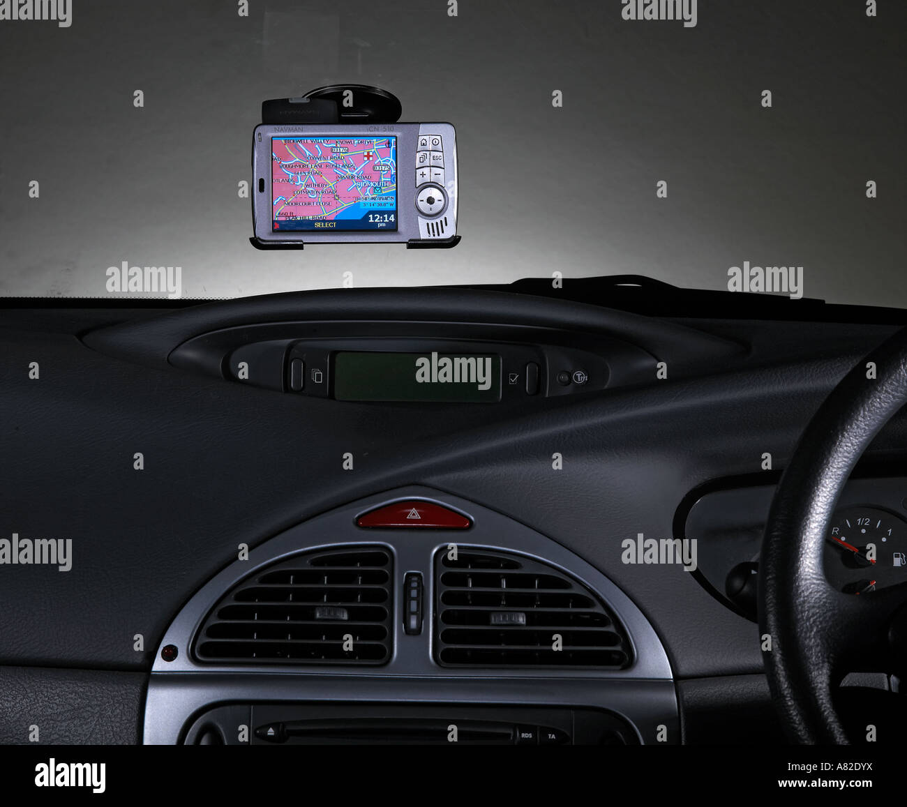 Satellite Navigation in a car Stock Photo - Alamy