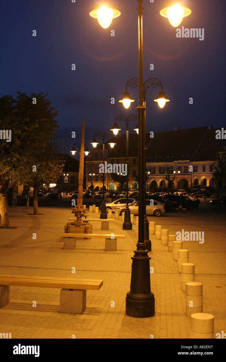 Piata Mica square Mica Sibiu European capital of culture 2007 April ...
