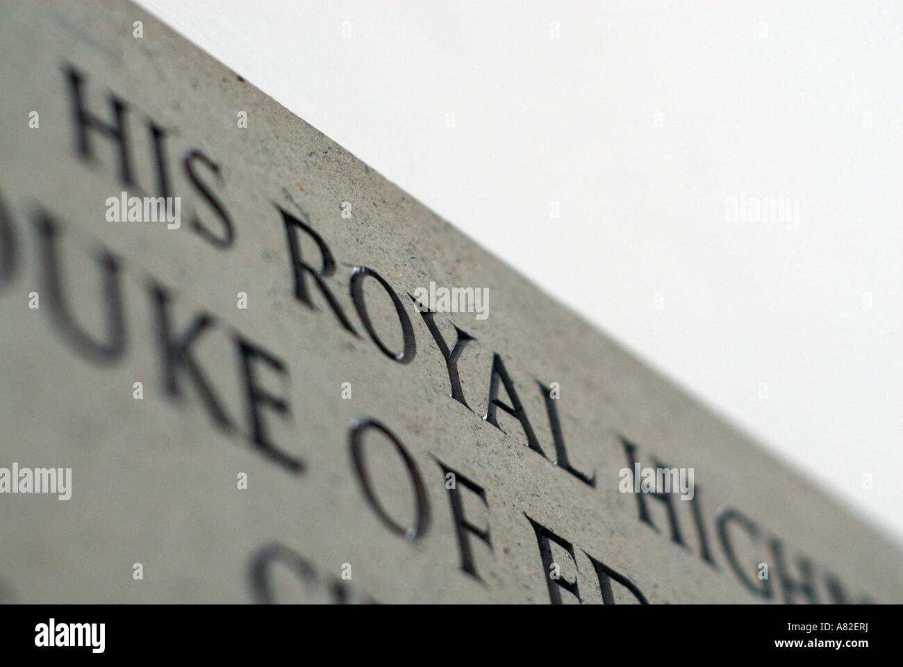Plaque on wall to commemorate royal visit Stock Photo - Alamy