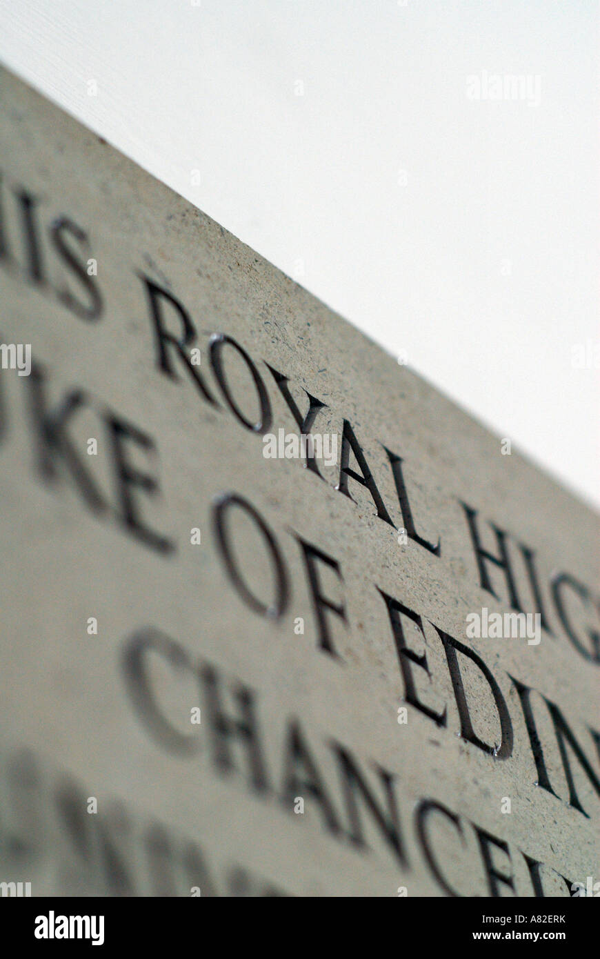 Plaque on wall to commemorate royal visit Stock Photo - Alamy