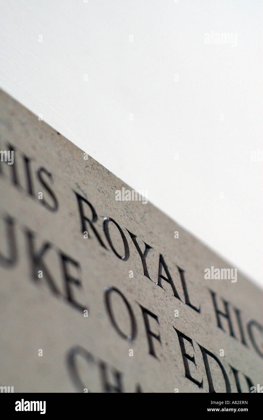 Plaque on wall to commemorate royal visit Stock Photo - Alamy