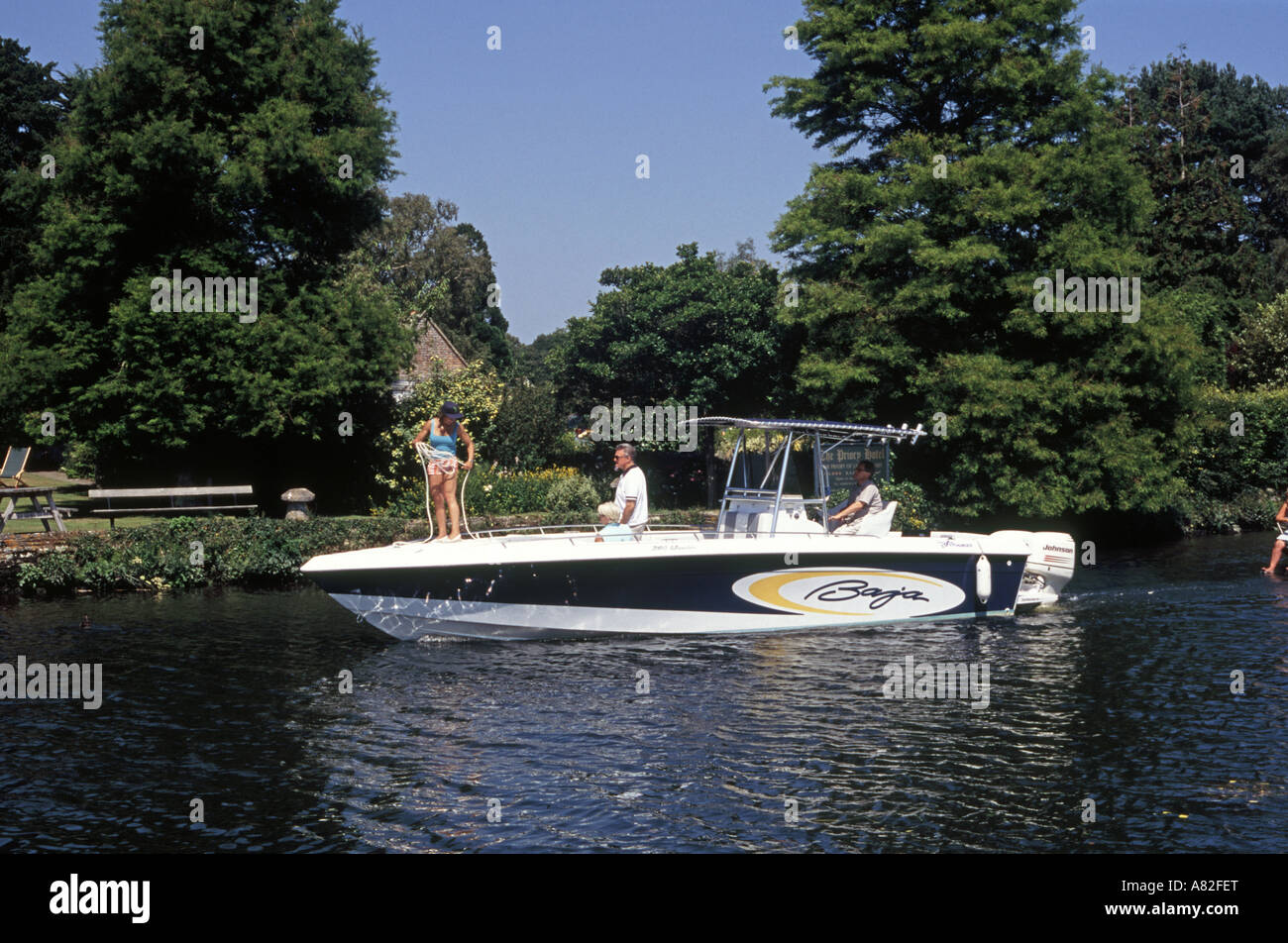 Boat on the River Frome near Wareham, Dorset Stock Photo - Alamy