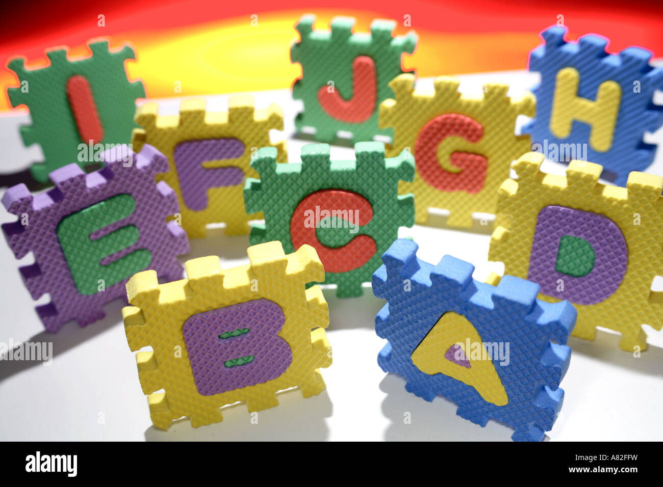 Learning puzzle blocks Stock Photo - Alamy