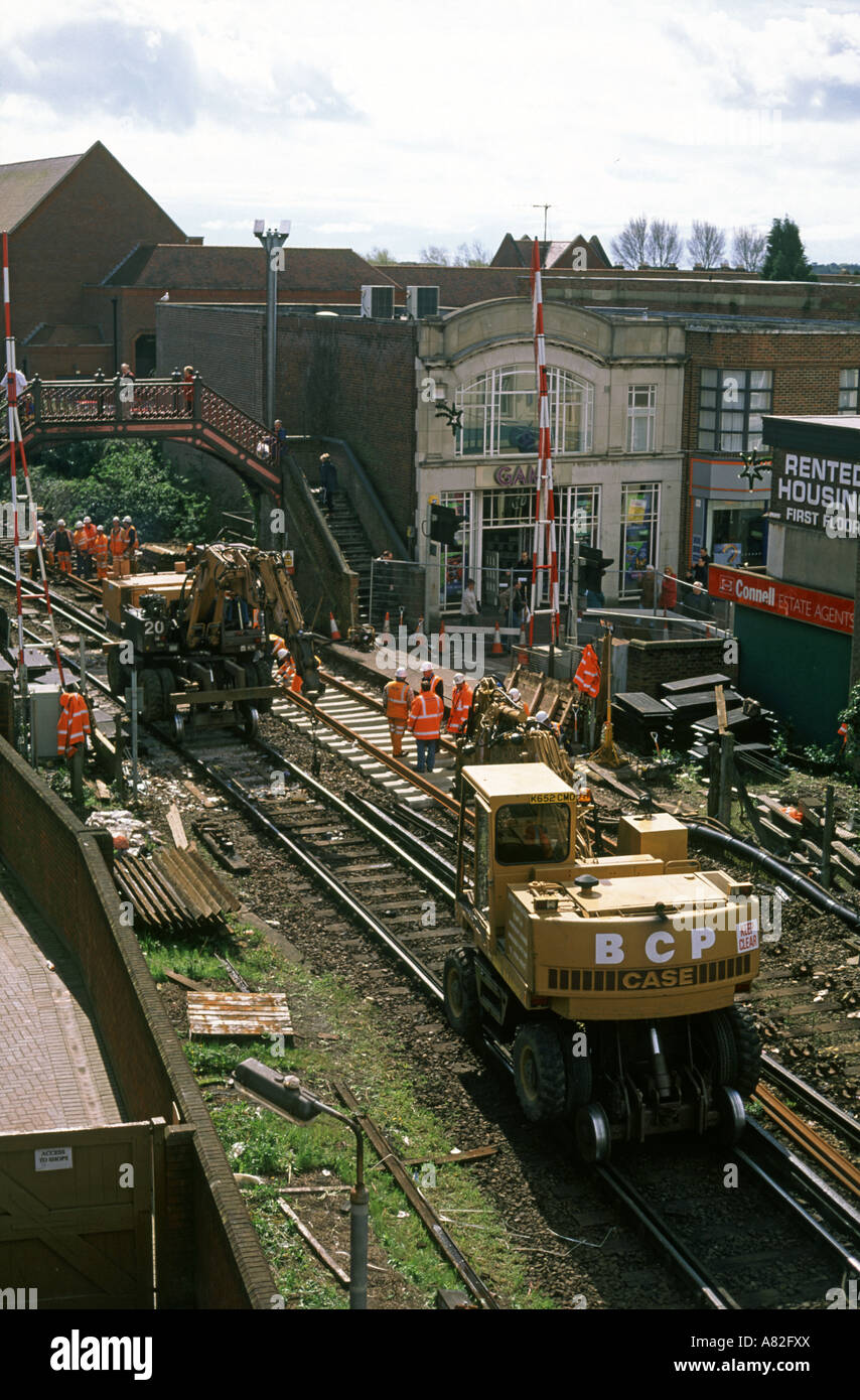 Relaying level crossing at Poole, Dorset Stock Photo - Alamy