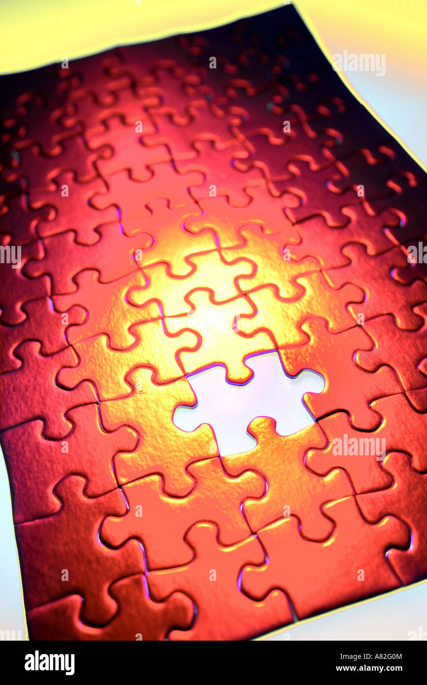 Piece missing from jigsaw puzzle Stock Photo - Alamy