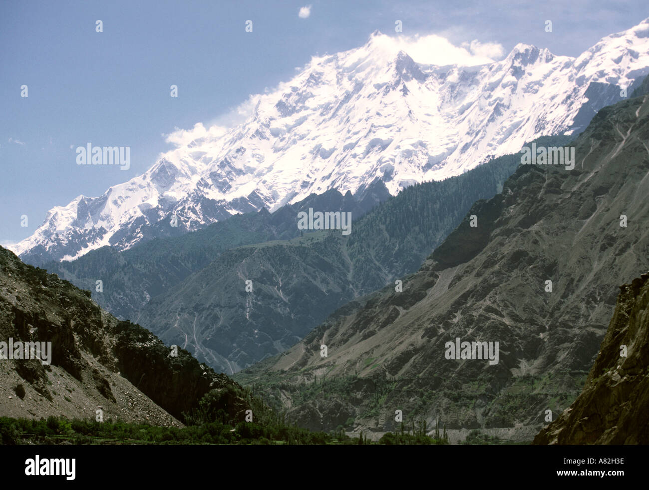 Pakistan Azad Kashmir Hunza Mount Rakaposhi 7788m from the Karakoram ...