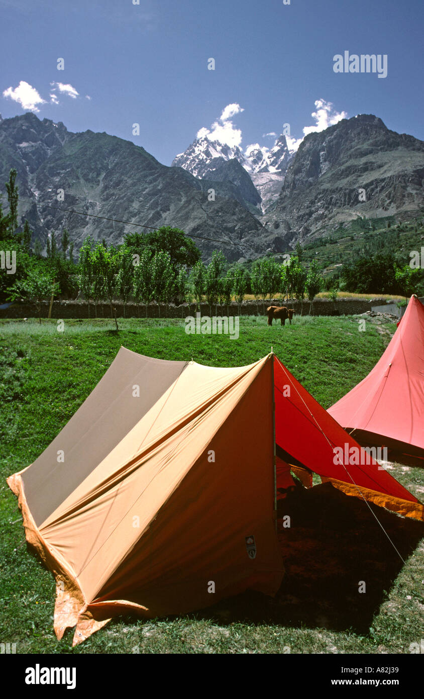 Pakistan Azad Kashmir Gulmit tents in Village Inn Gulmit with Ultar ...