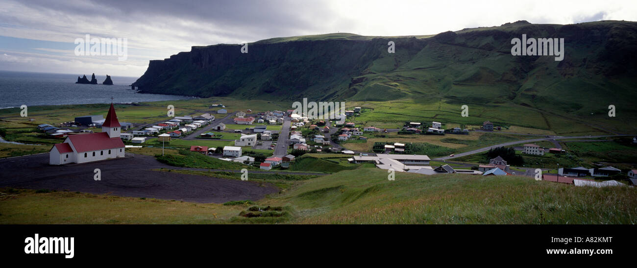the town Vik in Myrdalur Iceland Stock Photo - Alamy