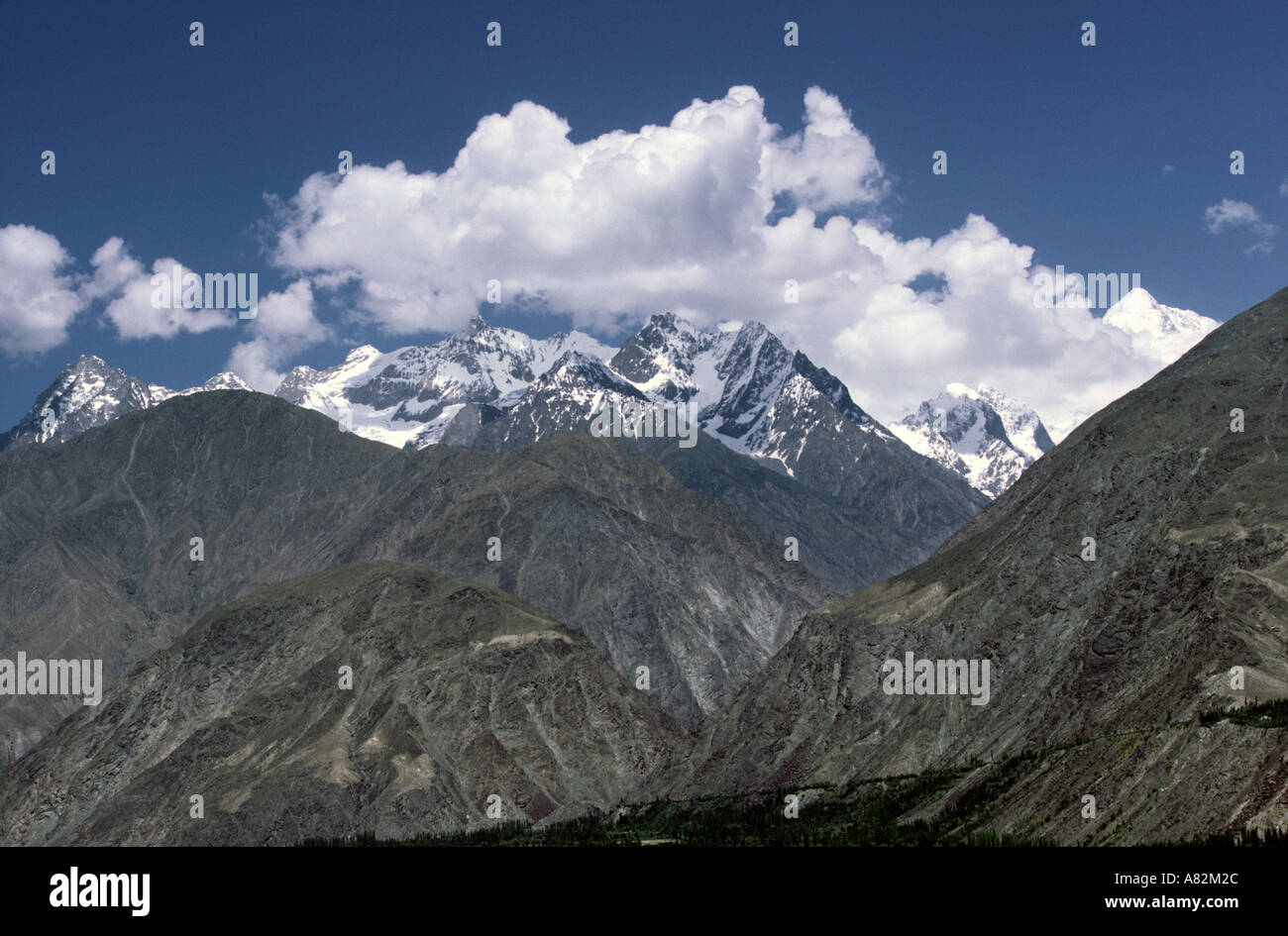 Pakistan Azad Kashmir Gilgit Mt Rakaposhi 7788m from Jutial near Gilgit ...