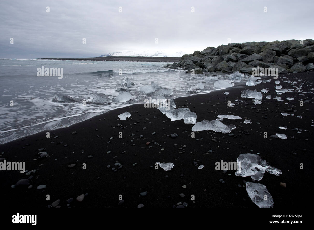 Ice cubes at the beach near Jokulsarlon Iceland Stock Photo - Alamy